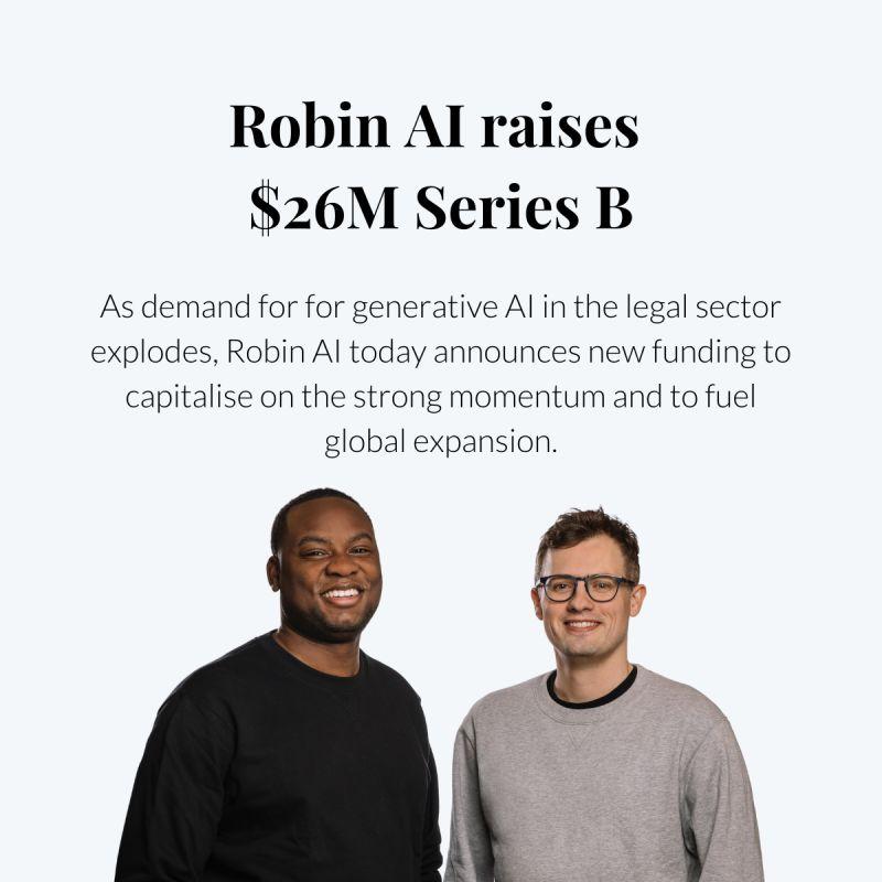 Robin AI sichert sich 26 Millionen US-Dollar in Series-B | Startbase